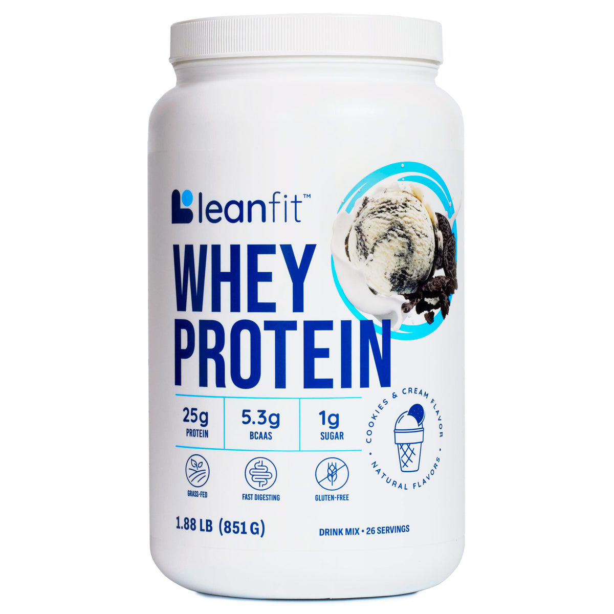LEANFIT WHEY PROTEIN™ Cookies & Cream | Grass-Fed Whey Protein Powder – LEANFIT® US